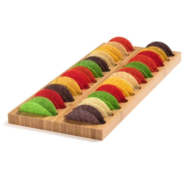 Long Bamboo Mini Taco Board | Displays & Racks | Mini Taco Shells