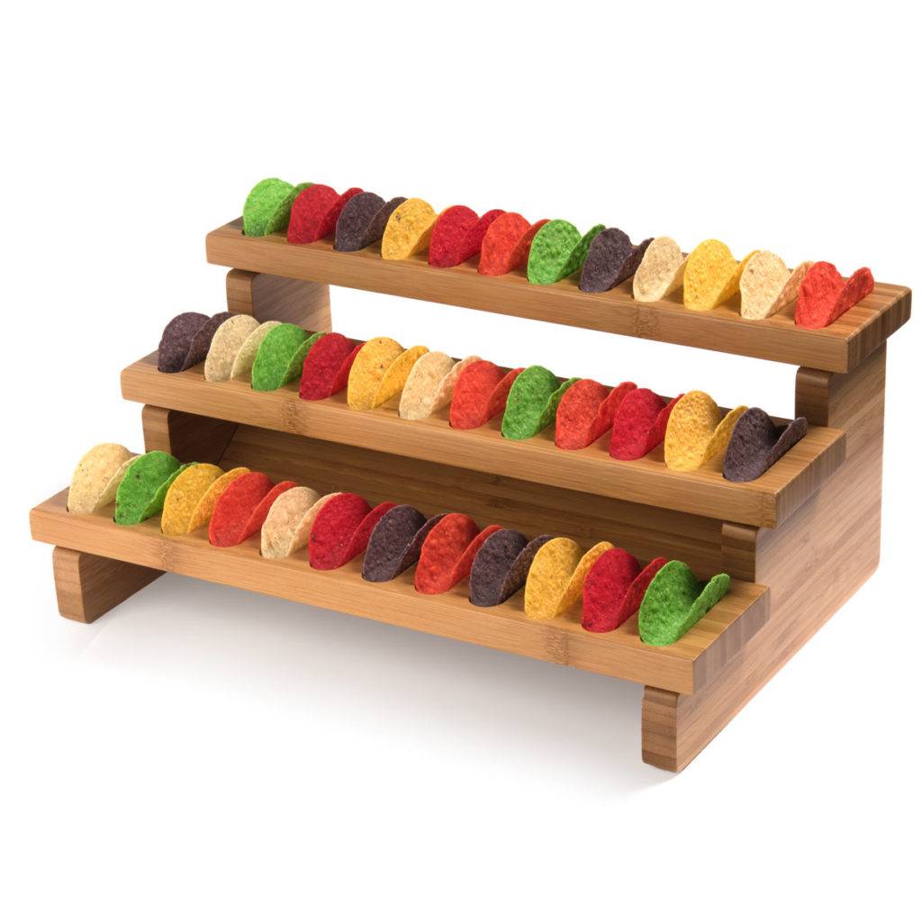 Long Bamboo Mini Taco Board | Displays & Racks | Mini Taco Shells